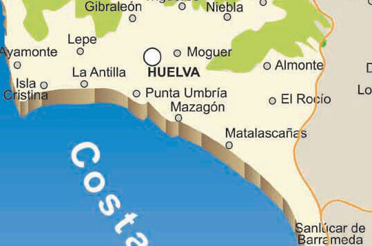 Mapa de Huelva y sus pueblos en 2023